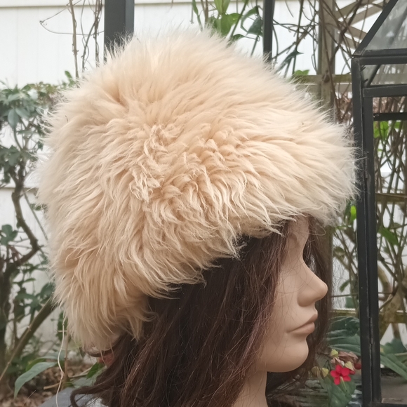 Vintage | Accessories | 6s Vintage Blonde Authentic Mouton Babushka Hat ...